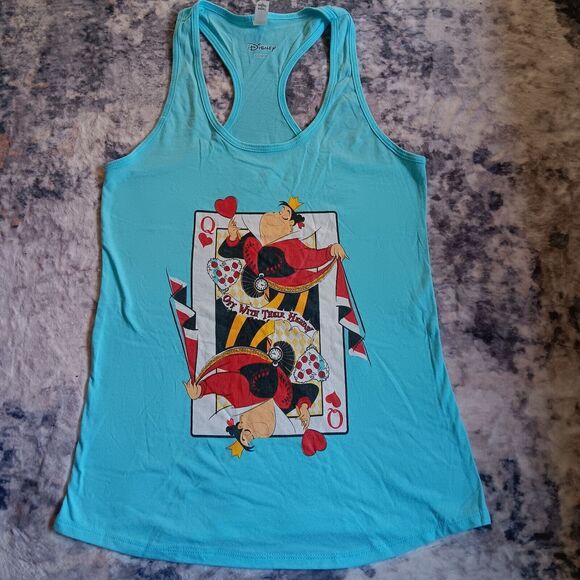 Disney | Tops | Disney Tank Alice In Wonderland Queen Of Hearts Blue ...